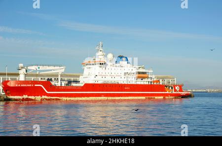 The Polar Exploration and research vessel S A Agulhas II docked in the ...