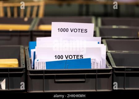 Tory Anna Firth at the ballot count process underway for the 2024 UK ...