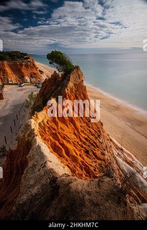 The famous beach of Praia da Falesia. This beach is a part of famous ...