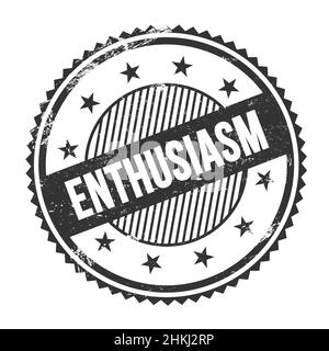 ENTHUSIASM text written on black round vintage rubber stamp Stock Photo ...