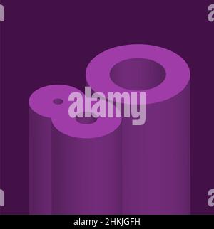 Numeral 80, eighty, isolated on white background, 3d render Stock Photo ...