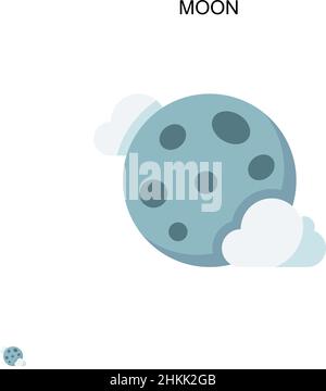 Moon with Cloud Simple vector icon. Illustration symbol design template ...