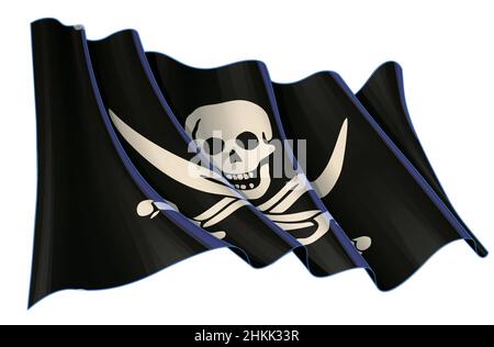 Historic Pirate Waving Jolly Roger Set. The set includes the flag ...
