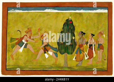 Vali and Sugriva Fighting, Folio from the Dispersed 'Shangri Ramayana ...