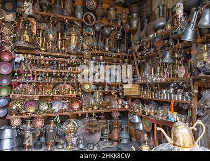 Hardware shop in Lahij village on the southern slopes of Greater ...