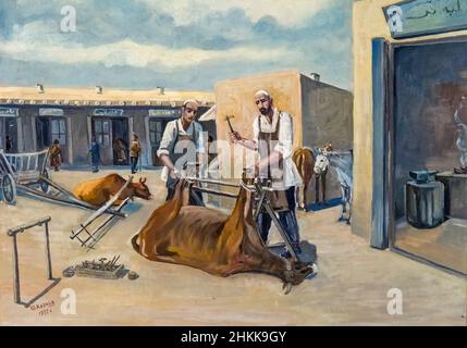 Painting depicting people's life in Ethnography Museum, Nakhchivan ...