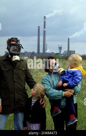 Allemagne de l'est pollution Bitterfeld Mai 1990 Stock Photo - Alamy