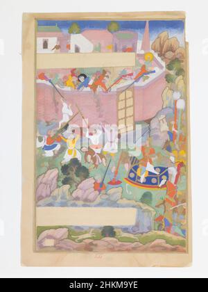 Indian - Siege of Baghdad, folio from an illuminated manuscript Stock ...