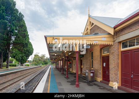 The original 1892 Gothic Style Victorian era railway station building ...