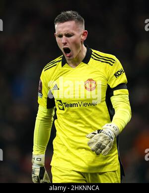 Dean Henderson of Manchester United reacts during the UEFA Europa ...