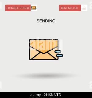 Sending a message, information symbol. Send mail or online letter ...
