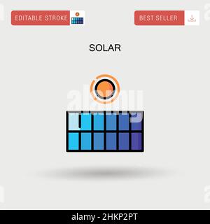 Solar Collector icon design simple flat vector symbol outline ...
