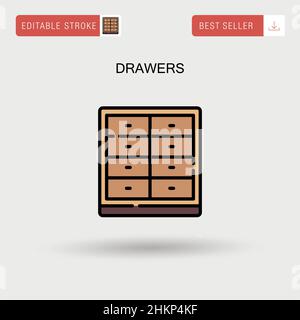 Chest Of Drawers Simple vector icon. Illustration symbol design ...