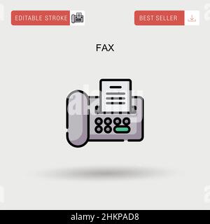 Office Fax Phone flat vector icon. Simple solid symbol isolated on ...