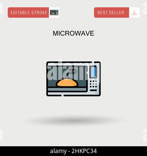 Electrical microwave oven icon. Simple illustration of electrical ...