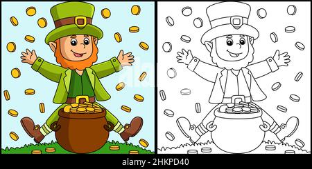 St. Patricks Day Gnome Coloring Page for Kids Stock Vector Image & Art ...