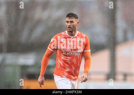 Blackpool, UK. 05th Feb, 2022. Callum Connolly #2 of Blackpool during ...