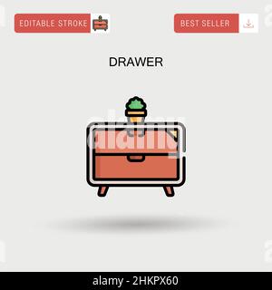 Chest Of Drawers Simple vector icon. Illustration symbol design ...