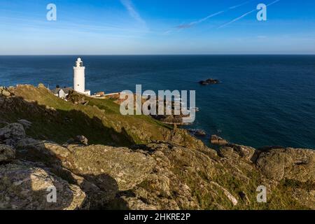 A view of the Start Point Headland and lighthouse in South Devon Stock ...