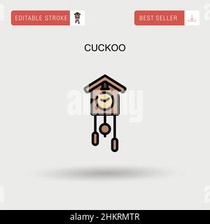 Simple vector icon of a traditional cuckoo clock with hanging weights Stock Vector Image & Art ...