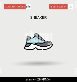 Sneaker icon. Flat color design. Vector illustration Stock Vector Image ...