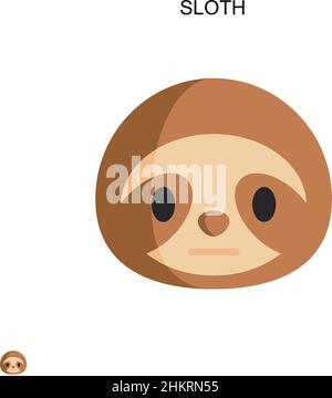 Sloth Simple vector icon. Illustration symbol design template for web ...