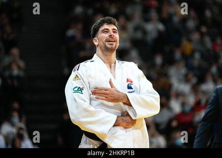 Men's -73 kg, Benjamin Axus of France competes during the bronze medal ...