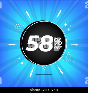 3d number 58 Sale off discount promotion made of realistic confetti ...