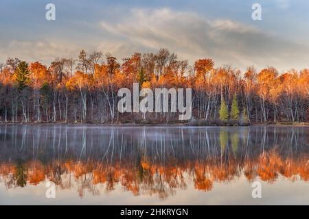 Fall colors on the Chippewa Flowage in northern Wisconsin Stock Photo ...