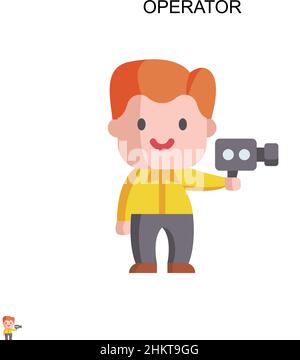 manufacturing machine operator icon vector outline illustration Stock ...