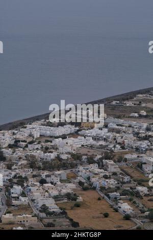 A stone at the famous beach of Perissa in Santorini Greece Stock Photo ...