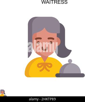 Waitress Simple vector icon. Illustration symbol design template for ...