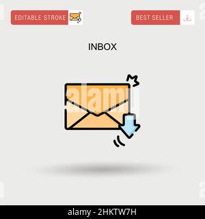 Sms inbox icon. Flat illustration of sms inbox vector icon for web ...