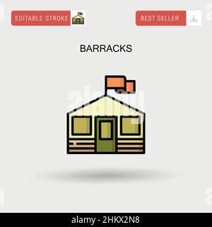 Military barracks icon. Military camp, base, barrack icon. Vector ...