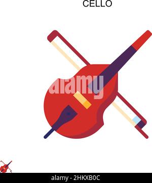 Cello line icon. Simple element from musical instruments collection ...