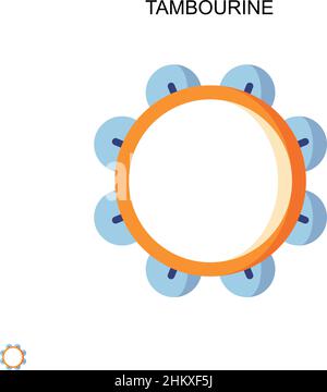 Tambourine Simple vector icon. Illustration symbol design template for ...