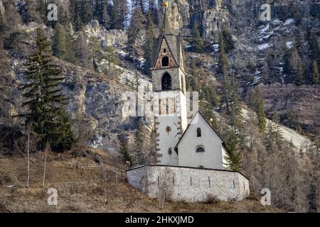 La valle dolomites church panorama landscape summer season Stock Photo ...