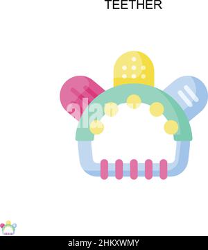 baby teether icon Vector symbol or sign set collection in black and ...