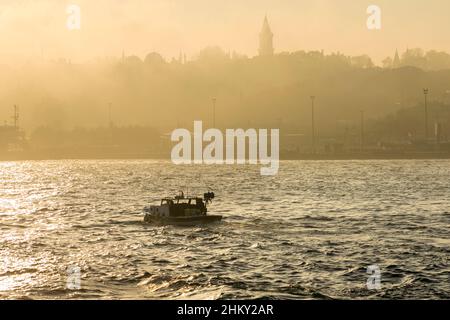 Foggy morning view of Bosphorus in Istanbul city Stock Photo - Alamy