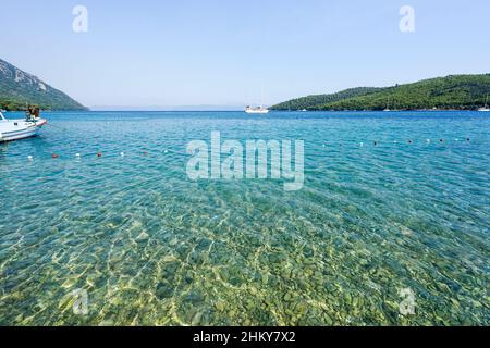 Spectacular sea view of Akbuk Cove (bay) in Mugla Province in south ...