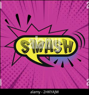Comic lettering SMASH on white background - Vector illustration Stock ...