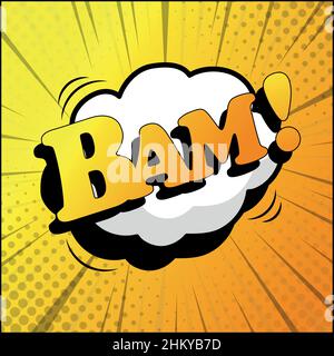 Comic lettering BAM on white background - Vector illustration Stock ...