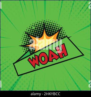 Comic lettering WOAH on white background - Vector illustration Stock ...