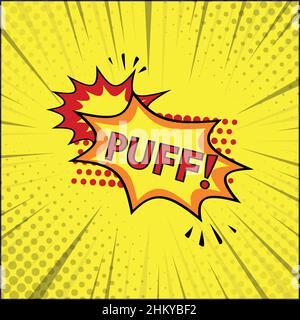 Comic lettering PUFF on white background - Vector illustration Stock ...