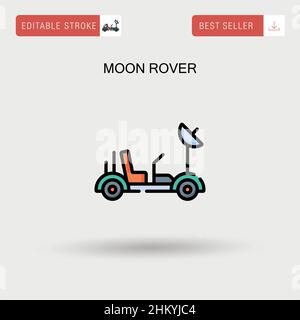 Moon rover vector icon isolated on transparent background, Moon rover ...