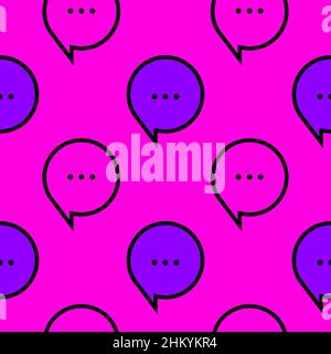 Comments and messages simple seamless pattern. Bubbles line pattern ...