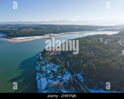 Amazing Aerial view of Iskar Reservoir near city of Sofia, Bulgaria ...