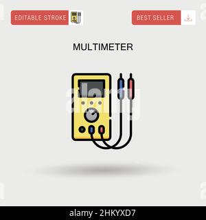 Multimeter icon simple vector. Voltage equipment. Electrical test Stock ...