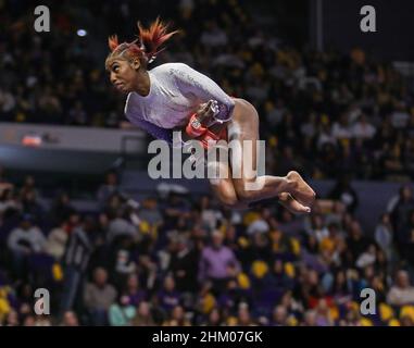 February 5, 2022: Auburn's Derrian Gobourne performs her floor routine ...