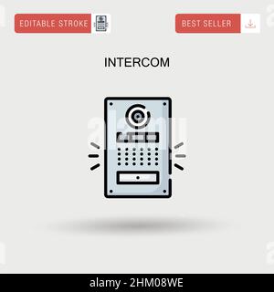 intercom security device icon vector outline illustration Stock Vector ...